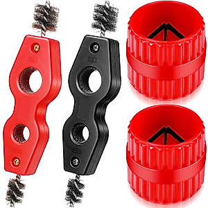 4 Pieces Copper Pipe Cleaner and Reamer Set Inner-Outer Reamer Pipe and Tube Deburring Reamer Tubing Chamfer Tool for PVC PPR Copper Brass Aluminum Pipes