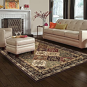 SUPERIOR Traditional Ornamental Floral Classic Formal Indoor Runner Rug, 2' 7" x 8', Chocolate