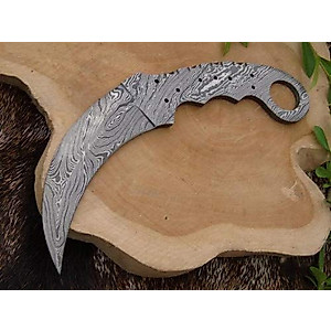 Damascus Steel Blank Blade Custom Handmade 9" Hunting Karambit Knife Blank Blades for knife making