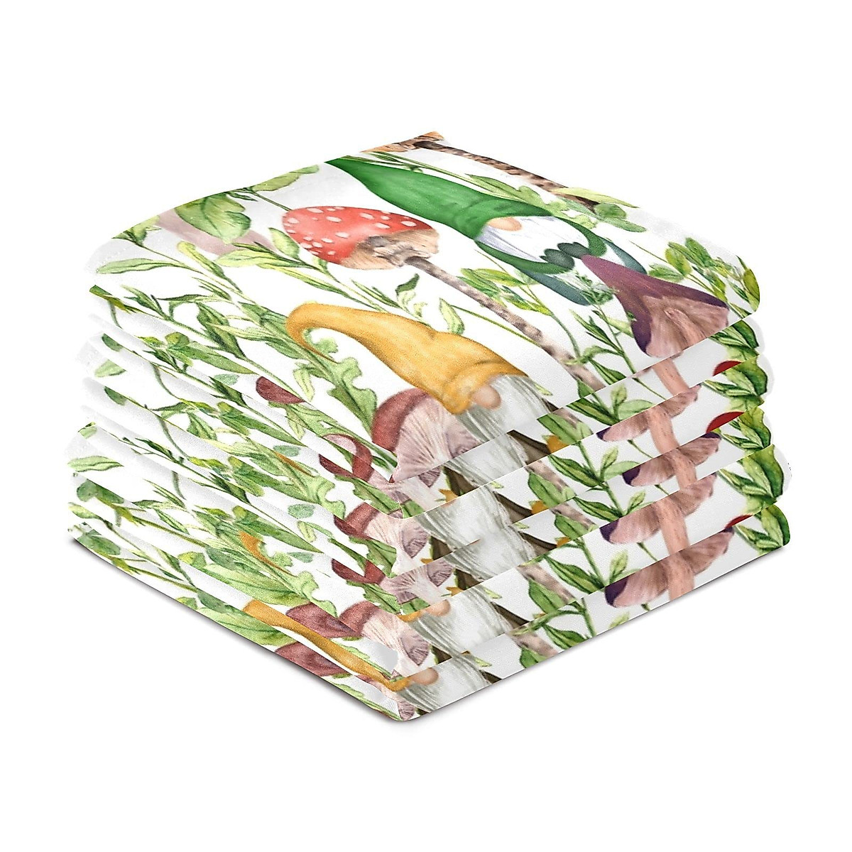 Kigai Mushroom Gnomes Kitchen Towels Set of 4, Ultra Soft Absorbent Dish Towels Bathroom Hand Towels Reusable Cleaning Cloths Tea Towels 28 x 18 Inch