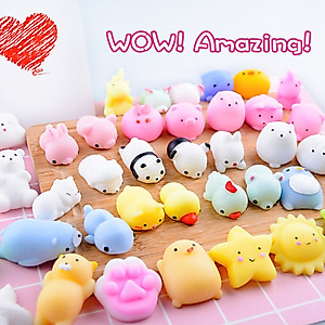 LUDILO Squishies 40Pcs Mochi Squishy Toys Kawaii Mini Squishy Kids Party Favors Easter Egg Fillers Treasure Box Toys Classroom Prizes Valentine Gifts Stocking Stuffers Birthday Gifts Boys Girls,Random