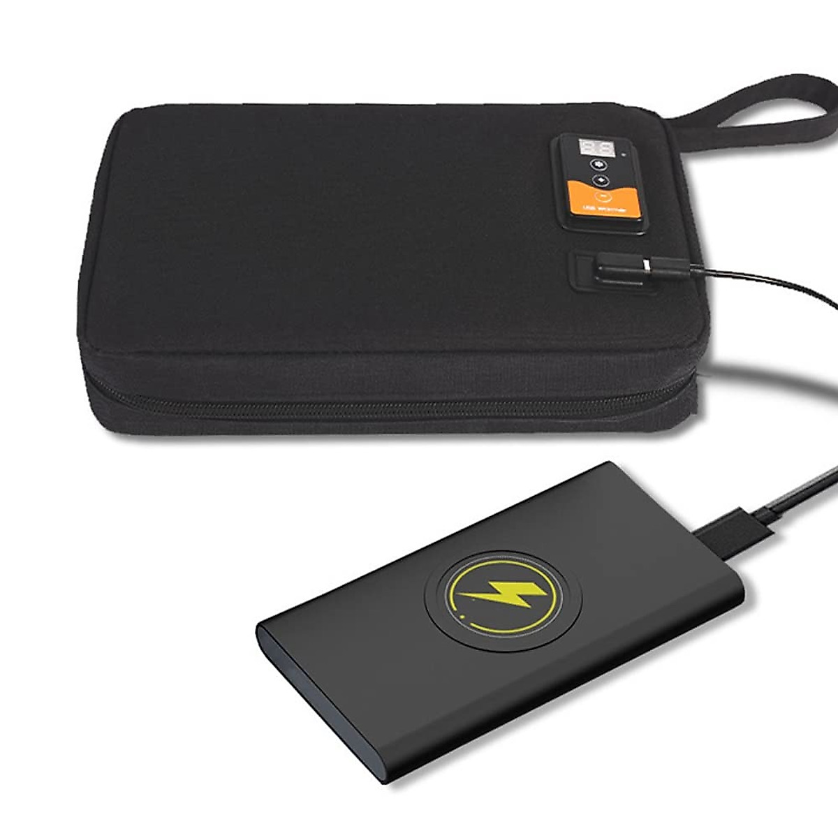 SEADEAR Wipes Warmer,Portable USB Powered Wipes Dispenser Heater Wipes Warmer Car Baby Bottle Warmer with Lanyard DC5V Baby Infant Wet Wipes Warmer Bag for Outdoor Travel