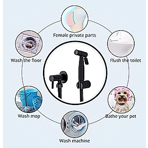 Kitchen Taps Black Bidet Toilet Sprayer Hygienic Shower Tap Bidets Bathroom Hand Shower Wall Mount Faucet Bathroom Accessories