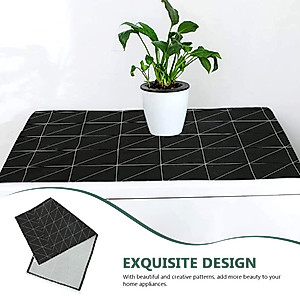 Fridge Top Cover with Storage Pockets Bags Refrigerator Fridge - Cover Washing Machine Cover Universal Covers Kitchen Decor Black