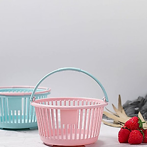 Cabilock 3pcs Storage Basket Shower Mesh Mini Containers Kids Outdoor Playset Small Plastic Container Mini Basket Egg Toy Storage Bins Bathroom Basket Pink Pp Multifunction Round Sieve