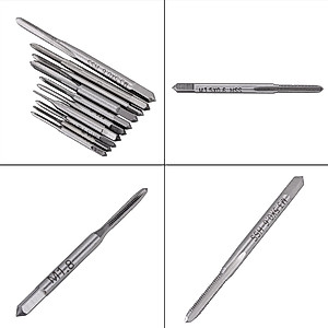 Mini Metric HSS Thread Tap Set, M1 M1.2 M1.4 M1.6 M1.7 M1.8 M2 M2.5 M3 M3.5 Drill Tap Bit, 10pcs Machine Hand Threading Tool for Wood, Plastic, Metal
