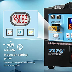 RCBDBSM 737G+ 4.3KW Battery Spot Welder, Battery Spot Welding Machine for 18650 14500 Lithium Battery Pack Building, Portable Pulse Welding Machine with Welder Pen and Foot Pedal