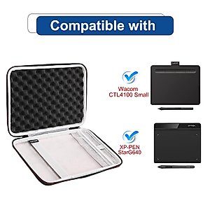LTGEM Tablet Case for Wacom Intuos Small/Small Bluetooth Graphics Drawing Tablet fits Model # CTL4100 or XPPen Graphics Tablet fits Model # StarG640
