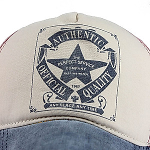 YULOONG Vintage Baseball Cap Washed Denim Trucker hat Fashion Pentagram Star Pattern Outdoor Sun Hat 100% Cotton Unisex D