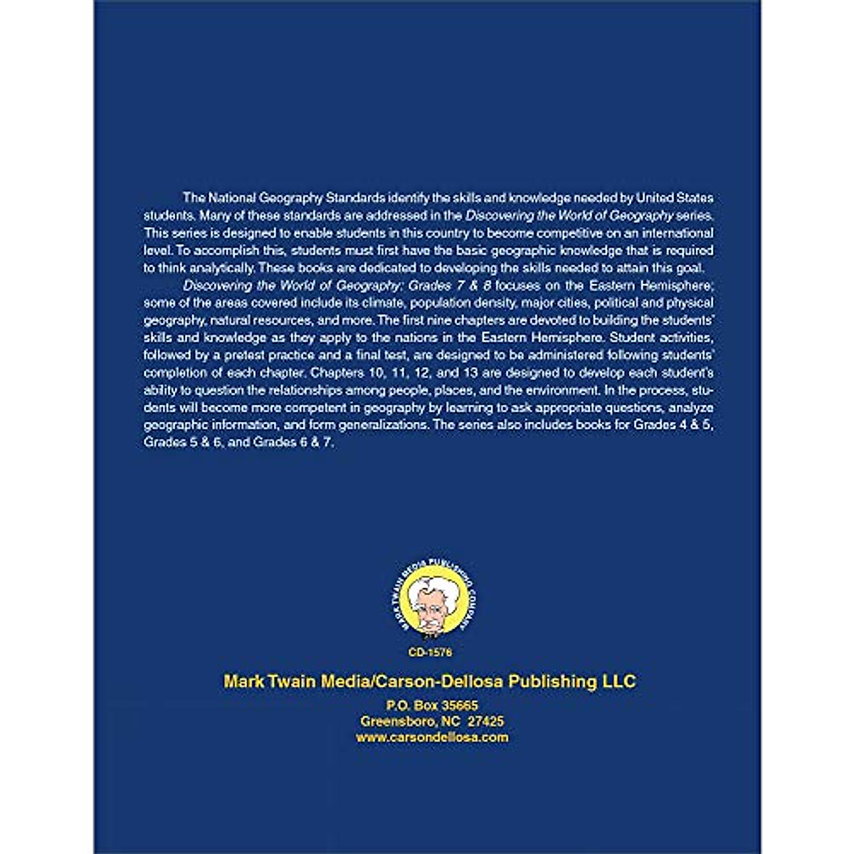 Mark Twain Geography Workbook, Geography for Kids Grade 7-8, Population, Political, Climate, Physical Geography of the Eastern Hemisphere, 7th Grade Workbooks & Up, Classroom or Homeschool Curriculum