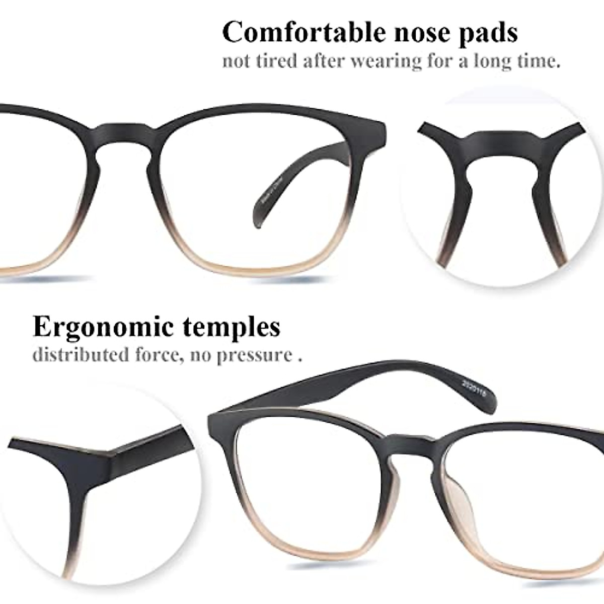 ZENNI Blue Light Blocking Glasses for Women Men Square Frame Relieve Digital Screen EyeStrain TR90 Light Eyewear