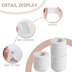 KISEER 15 Pack 2 Inch x 5 Yards White Self Adhesive Bandage Breathable Cohesive Bandage Wrap Rolls Elastic Self-Adherent Tape for Stretch Athletic, Sports, Wrist, Ankle