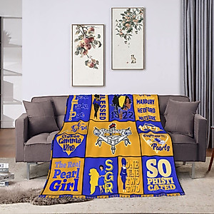 Kunsaww Sigma Gamma Rho Sorority Blanket for Women Flannel Throw Gift with 1922 Poodle and African American Design for Bedroom Sofa Decor,50"x40"