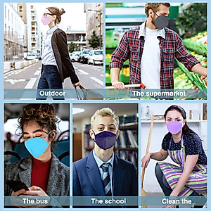 XINYA BAO 50 Pack KN95 Disposable Face Mask - 5-Ply Breathable Safety Masks Against PM2.5, Dispoasable Respirator Protection Mask for Men and Women Multi Color.