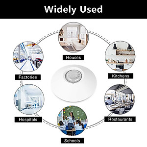 Infrared Motion Detector, Wired 12V Ceiling Infrared Detector, Low Noise, High Sensitivity, Anti-EMI Binary Pyroelectric Sensors, Wired Passive Infrared Detector