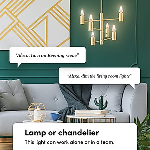 LIFX Candle White to Warm E12, 480 lumens, Wi-Fi Double-Diffuser Smart LED Light Bulb, Tunable White, Dimmable, No Bridge Required, Compatible with Alexa, Hey Google, Apple HomeKit.