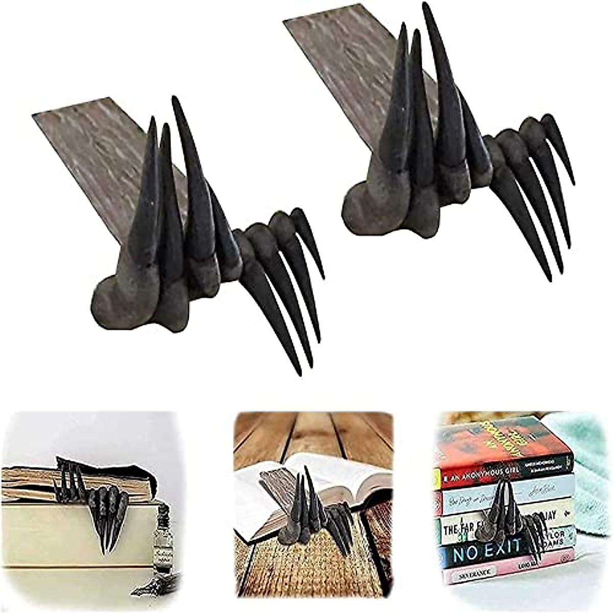 Thriller Demon Hand Bookmark - Creepy Devils Hands Bookmark, 3D Latex Material Creative Halloween Decor, for Book Lovers Gifts (2 Bookmarks)