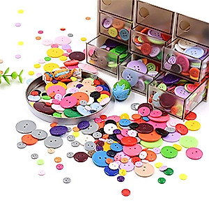 800 Pcs Assorted Sizes Resin Buttons,Round Craft Buttons for Sewing DIY Crafts,Children's Manual Button Painting