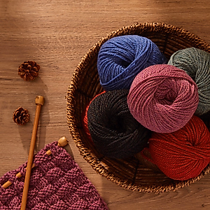 Gisimo 100% Merino Wool Yarn, 3-Ply Luxurious and Soft Yarn for Hand Knitting & Crocheting (Navy Blue, 1Ball)