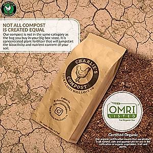 Charlie's Compost: Concentrated Organic Plant Fertilizer to Improve Garden Soil and Potting Soil in Fruit and Vegetable Garden - with Biochar (10lb)
