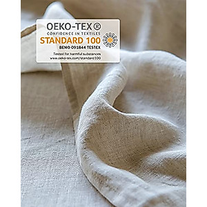 XZ XIFA Linen Duvet Cover, 100% Natural French Flax, Breathable & Durable Textured Bedding, Cooling Duvet Cover Sets 3pcs-1 Duvet Cover and 2 Pillow Shams (King Size, Linen)