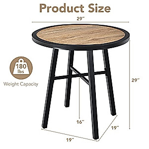 Giantex 29 Inch Patio Bistro Table, Outdoor Round Bistro Table with Heavy-Duty Steel Frame, Coffee Side Table with Non-Slip Foot Pads for Garden, Backyard, Patio, Living Room
