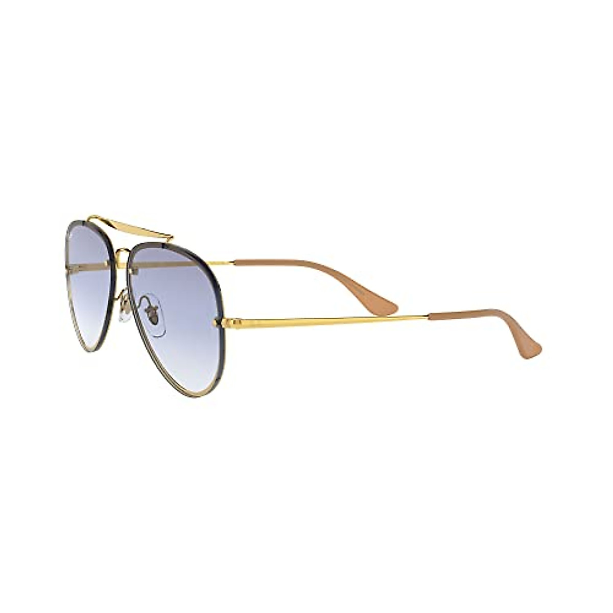 Ray-Ban RB3584N Blaze Aviator Sunglasses, Gold/Clear Gradient Light Blue, 61 mm