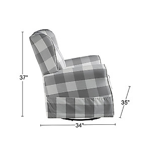 Acme Furniture Swivel Chair with Glider in Gray, Grey