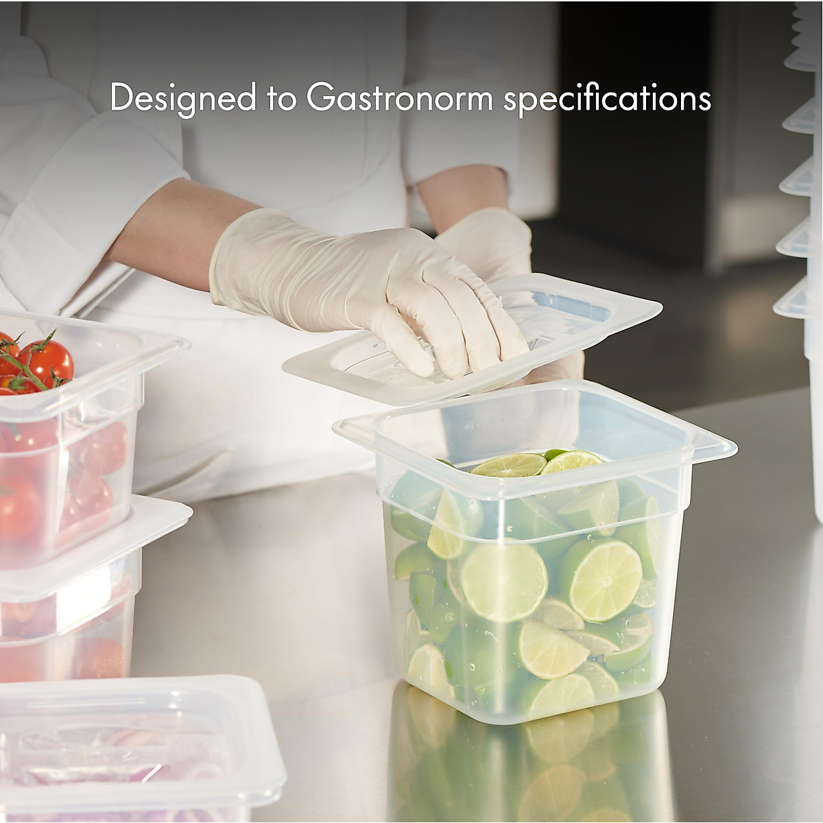 CURTA 6 Pack Translucent Food Pan with Lid, 1/6 Size 6" Deep NSF Listed Commercial-Grade Polypropylene Plastic