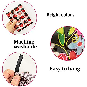 Niurewan 15 Pack Foldable Grocery Shopping Bags,Colorful Flower Reusable Grocery Bags,Large 50LBS Durable Shopping Totes for Groceries,Snacks,Vegetables,Fruits