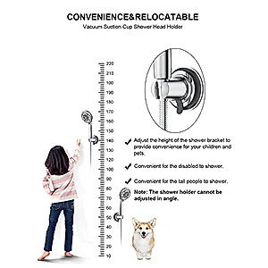 Shower Head Holder, Vacuum Suction Cup Handheld Shower Head Holder Bracket, Removable Polished Chrome Wand Holder for Bathroom