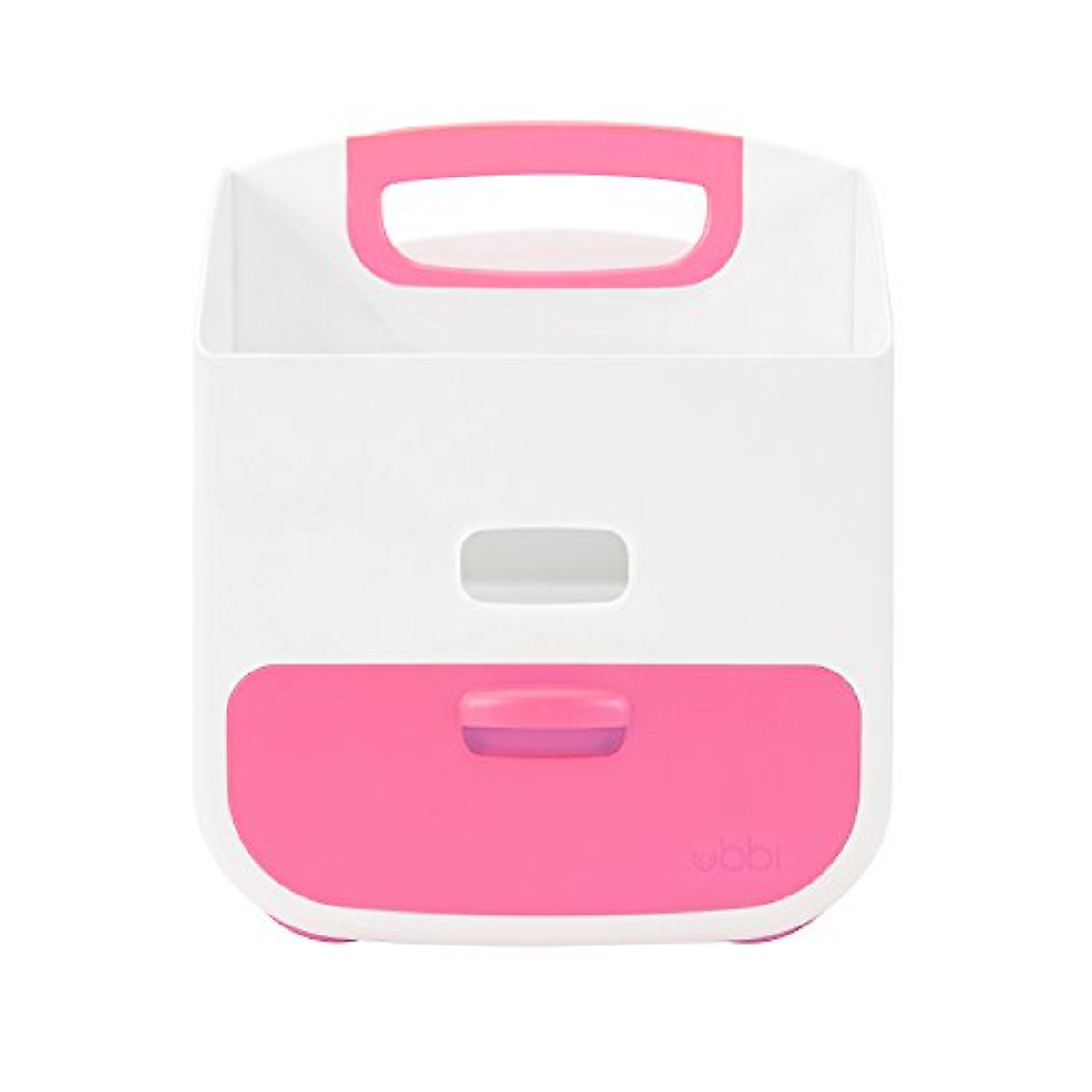 Ubbi Portable Diaper Changing Station + Diaper Storage Caddy Organizer with Changing Mat: Easily Stores Baby Diapers, Wipes + Baby Accessories - Pink