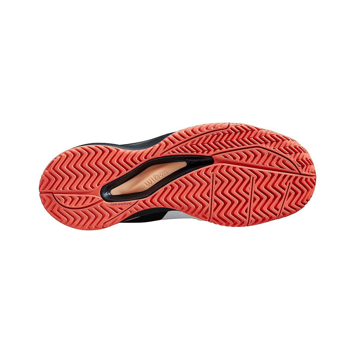 WILSON Women's Rush Pro Ace Pickler Sneaker, White/Black/Living Coral, 8.5