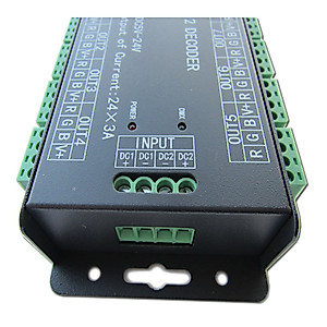 High Power 24 Channel RGB 3A/CH DMX512 Controller Led Decoder Dimmer 500Hz Flicker Free Smoother Dimming DMX Signal Indicator Flashes Function DC 5V-24V