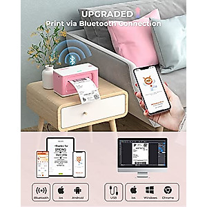 MUNBYN Bluetooth Thermal Label Printer 941B, Wireless 300DPI 4x6 Shipping Label Printers for Small Business, Support iOS, MAC, iPhone, Android, PC, Compatible with Ebay, Amazon, Shopify, Etsy, USPS
