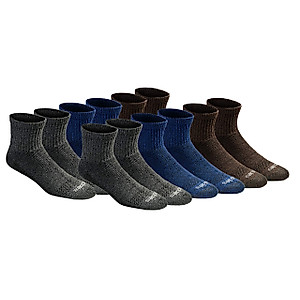 Dickies Men's Dri-Tech Moisture Control Quarter Socks, Available in M-XXL (6, 18, Grey/Blue/Brown (12 Pairs), Large