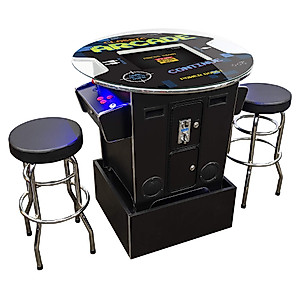Creative Arcades Full Size Commercial Grade Cocktail Arcade Machine w/Riser | 2 Player | 412 Games | 22" LCD Screen | Round Glass Top | 2 Sanwa Joysticks | 2 Stools Included | 3 Year Warranty