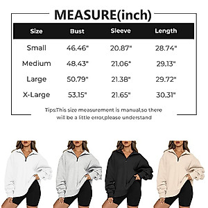 EFAN Womens Oversized Hoodies Quarter Zip Pullover Half Zip Sweatshirts Long Sleeve Sweaters Trendy Outfits Teen Girls Fall Y2K Tops Clothes Grey