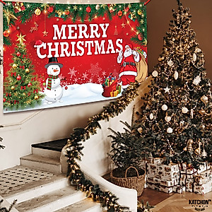 KatchOn, Christmas Banner for Christmas Decorations - XtraLarge, 72x44 Inch | Merry Christmas Backdrop for Christmas Party Decorations | Christmas Party Banner | Christmas Wall Banner for Photography