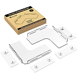 GeekDigg 2 Pack Corner Shower Caddy Shelf, Acrylic Wall Mounted Bathroom Shelf with No Drilling Traceless Adhesive, Bathroom Storage Organizer Rack for Toilet, Dorm, and Kitchen (L-Shaped)