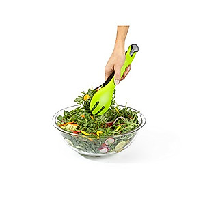 T-fal Ingenio 3-in-1 Linking Salad Tongs, Red/Black