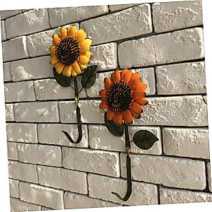 FONDOTIN Vintage Sunflower Wall Hooks Yellow Decorative Hangers for Home and Restaurant Wall Mounted Hooks for Hanging Plants Keys Coats Rustic Kitchen and Bathroom Decor