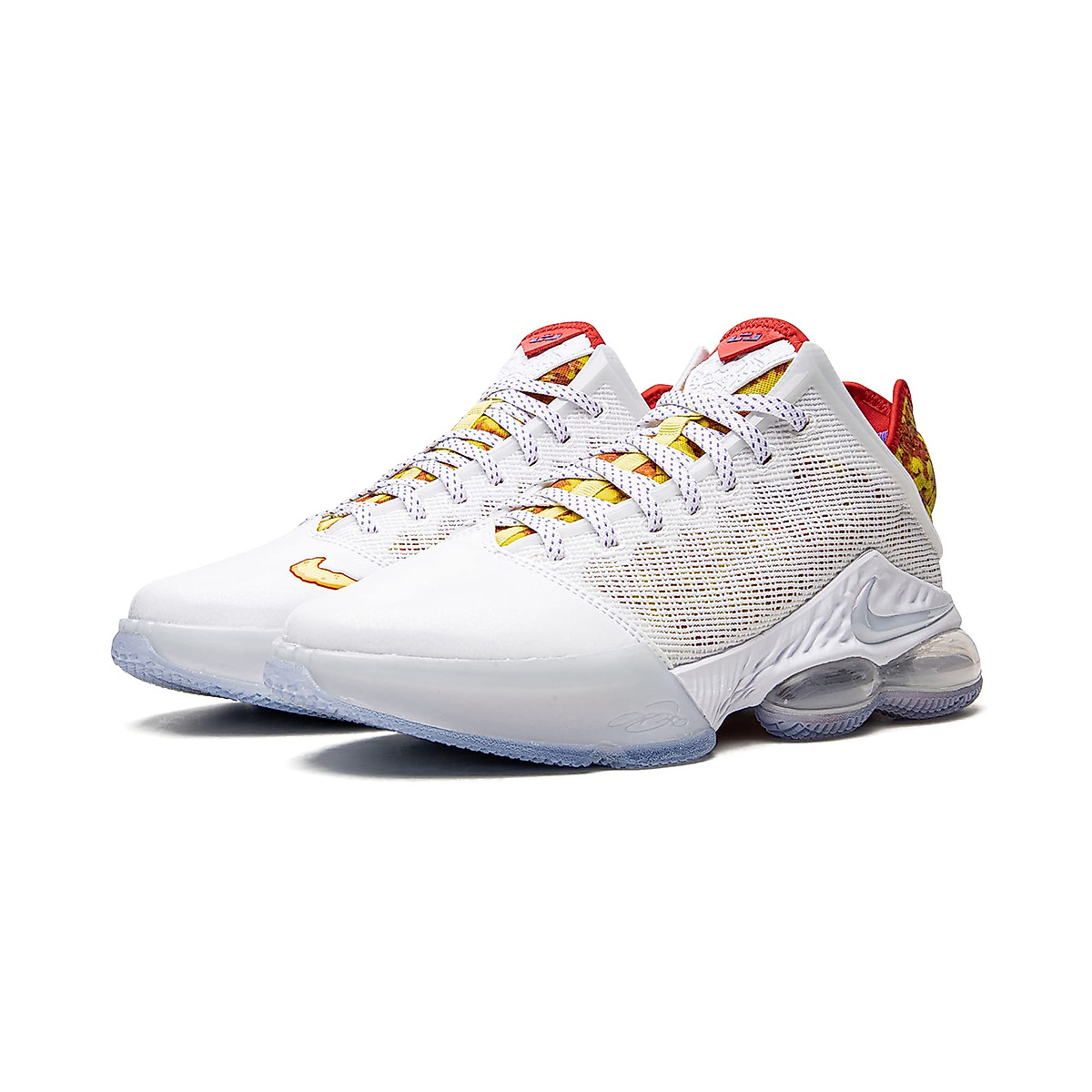 Nike Mens Lebron 19 Low DQ8344 100 Magic Fruity Pebbles - Size 8.5 White/Multi-Color