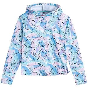 RBX Girls' Active Pants Set - 3 Piece Fleece Hoodie, Tank Top, and Leggings (Size: 7-16), Size 7-8, Minty Green Swirl