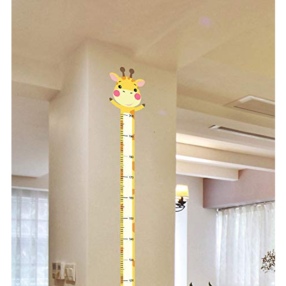 Boodecal 7 inch x 6.6 ft Giraffe Cute Animal Cartoon Version Growth Chart for Kids Height Chart Ruler Wall Decor for Measuring Kids Boys Girls Removable Vinyl Wall Decals Stickers for Children Room