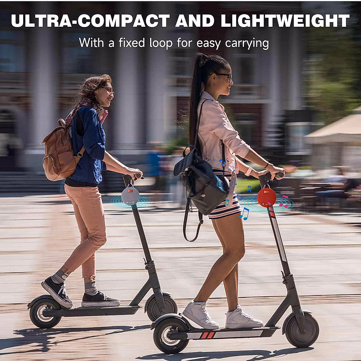 UrbanX Audience Series IPX7 Bluetooth Waterproof Speaker with Clip, 20H Playtime, Compact Speaker with Big Sound, Punchy Bass, Wireless for Mi 11 Pro & Beach, Pool, Boat, Biking Red 2 Pack