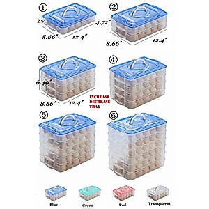 TIAN CHEN Deviled Egg Tray with Lid, 2-Layer, Food Storage Container with Handle, Egg Holder for Refrigerator, large, 40 eggs (Green)