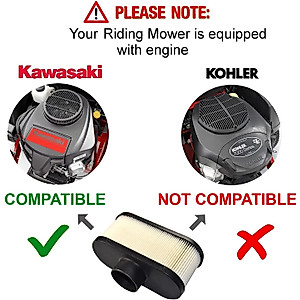 HQRP 2-Pack Filter Cartridge Compatible with Kawasaki Engine Parts 11013-0752, 99999-0384, 11013-0726, 11013-7049, 11013-7047, 11013-7043 Replacement