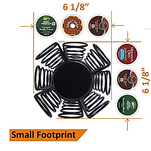 K Cup Holders,K Cup Holder, K Cups Holder,K Cup Carousel, Coffee Pods Holder Storage Organizer Stand,Comes All in One Piece,No Assembly Required,1 Count,Black (Capacity of 40 Pods, Black)