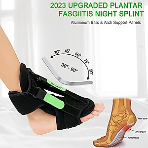 Mercase Plantar Fasciitis Night Splint Set, Planters Facetious Relief Kit with Night Splint for Men Women+Foot and Calf Stretcher Relief Plantar Fasciitis, Foot Drop, Achilles Tendonitis, Day&Night